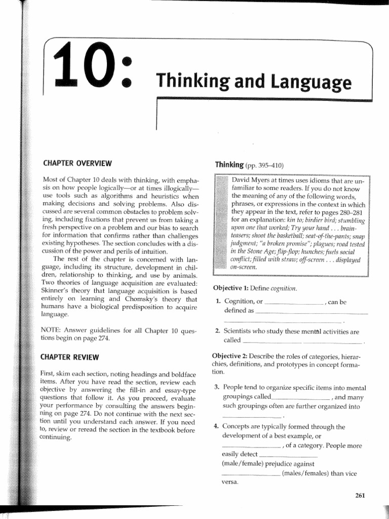 Thinking and Language Overview | PDF | Language Development | Language ...