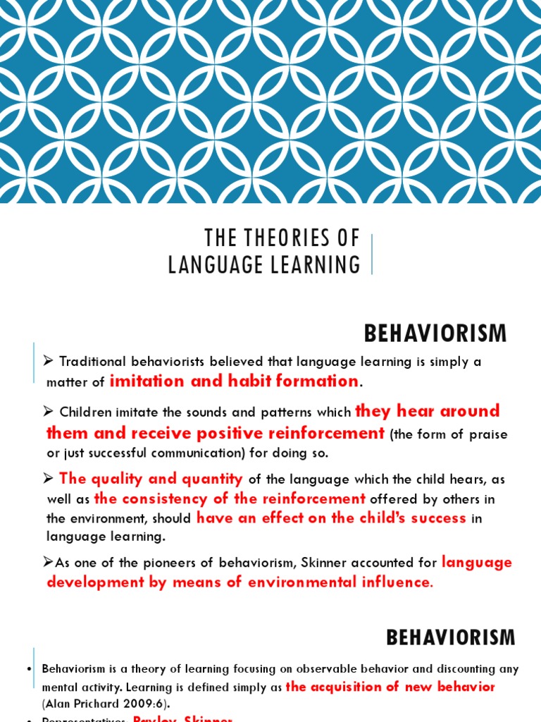 Language Learning Theories | PDF | Behaviorism | Language Acquisition