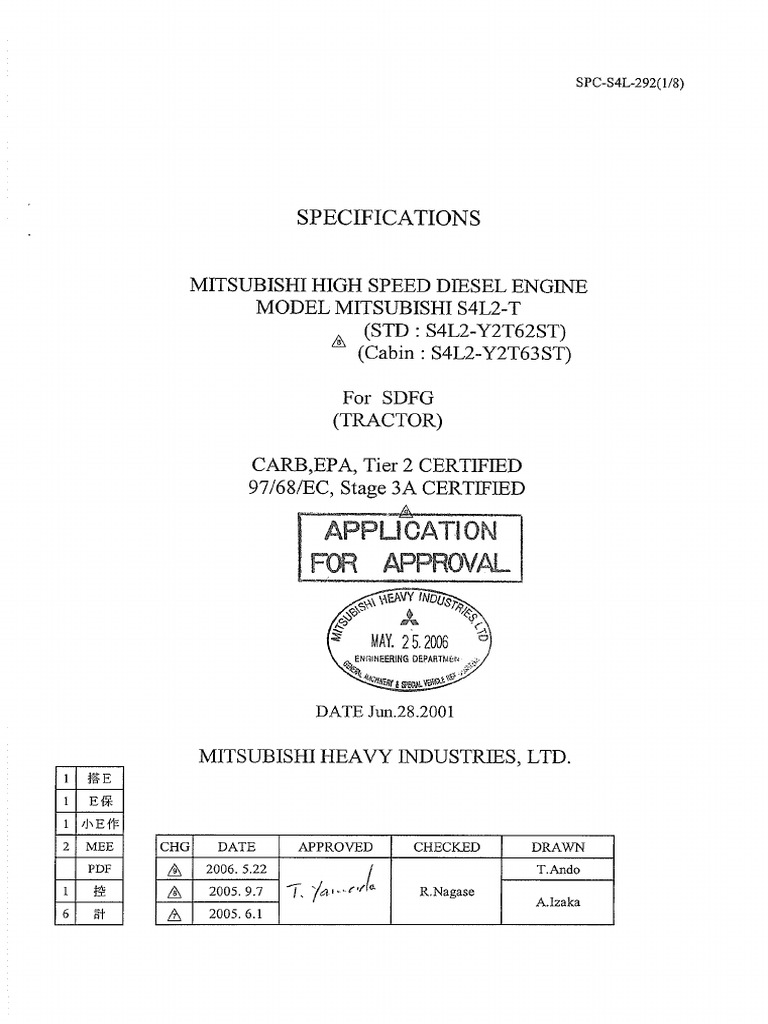 S4L2-Y2T62ST S4L2-Y2T63ST (SPC-S4L-292 Rev 9) SDFG Tractor Model 50 ...