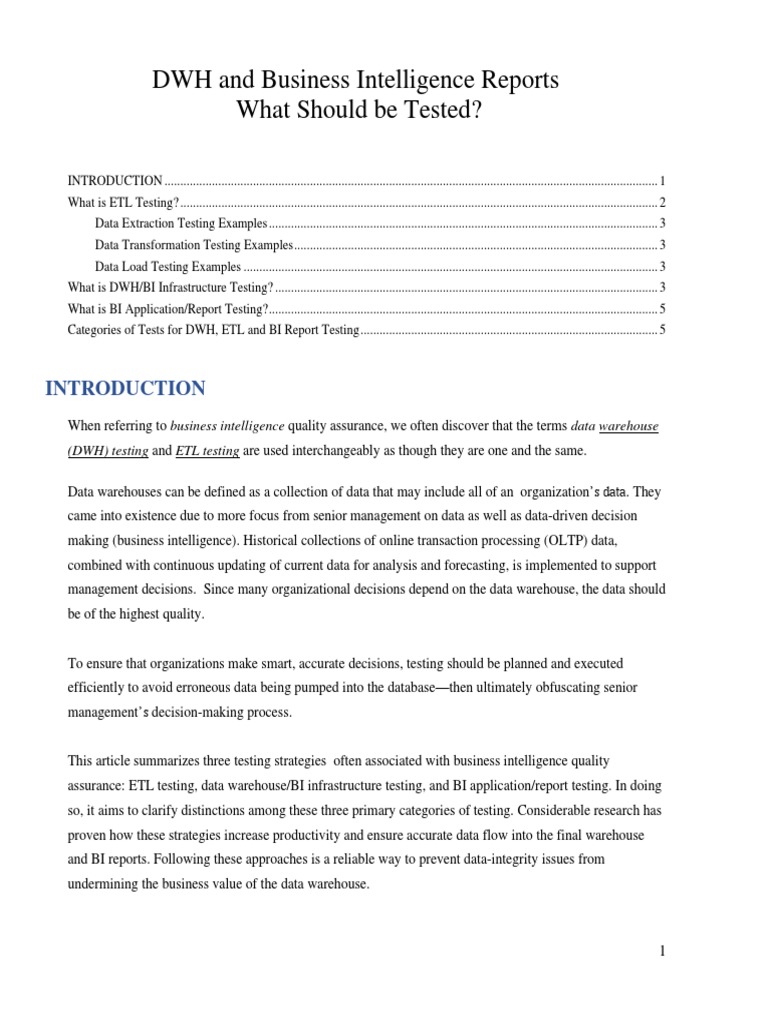 DWH ETL and Business Intelligence Report | PDF | Data Warehouse ...