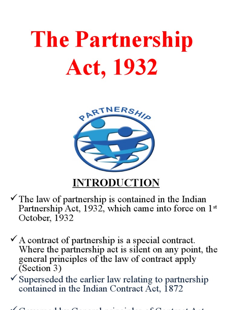 The Partnership Act, 1932 | PDF | Partnership | Law Of Agency