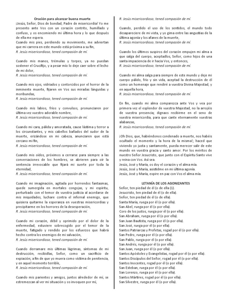 ORACIÓN Moribundo | PDF | María, madre de Jesús | Oración