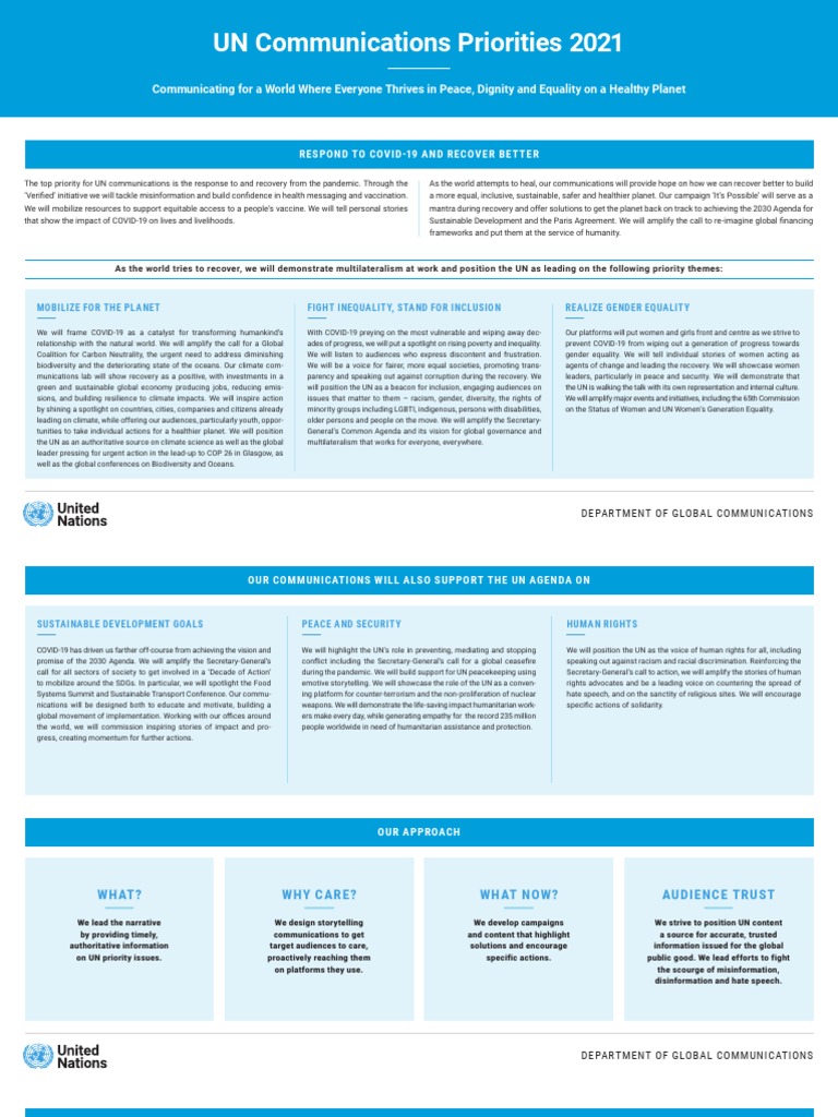 Un Communications Priorities and Forecast Grid 2021 | PDF | Biological ...