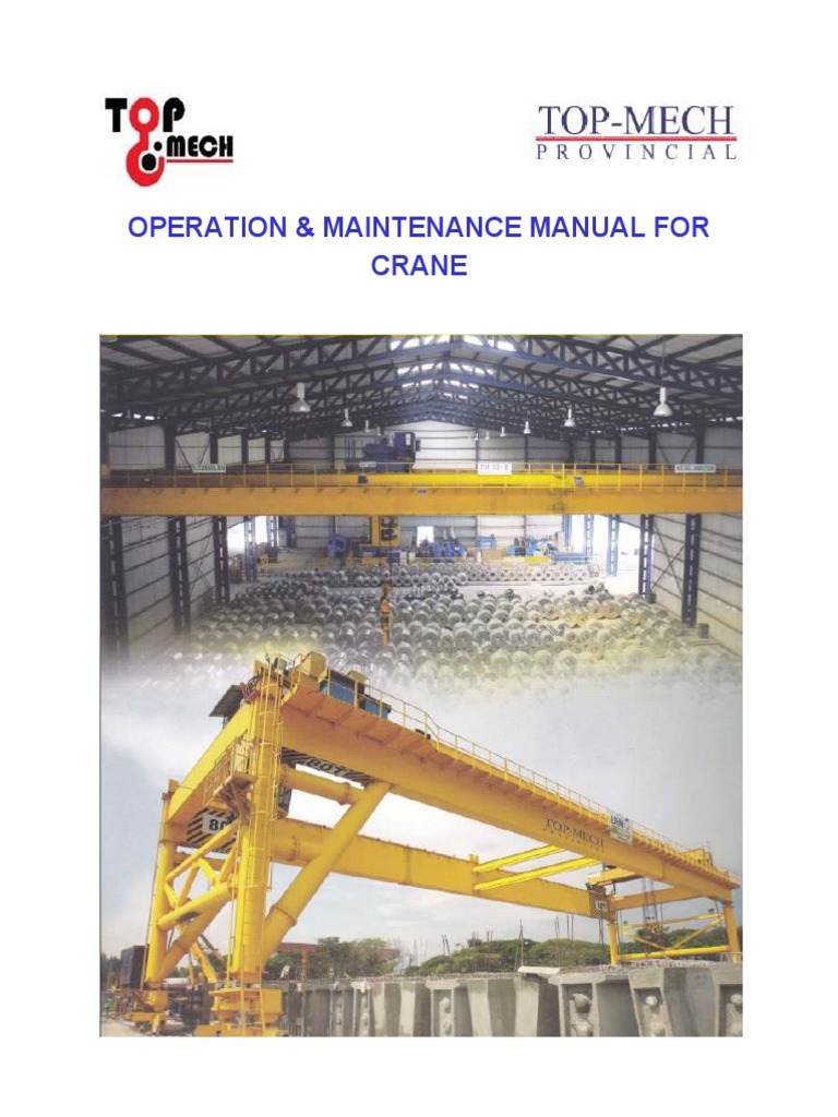Operations & Maintenance Manual For Crane | PDF | Crane (Machine) | Bridge