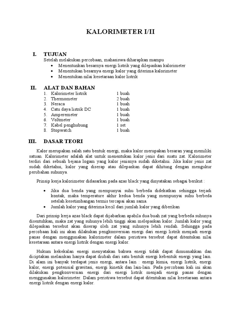 Kalorimeter I | PDF
