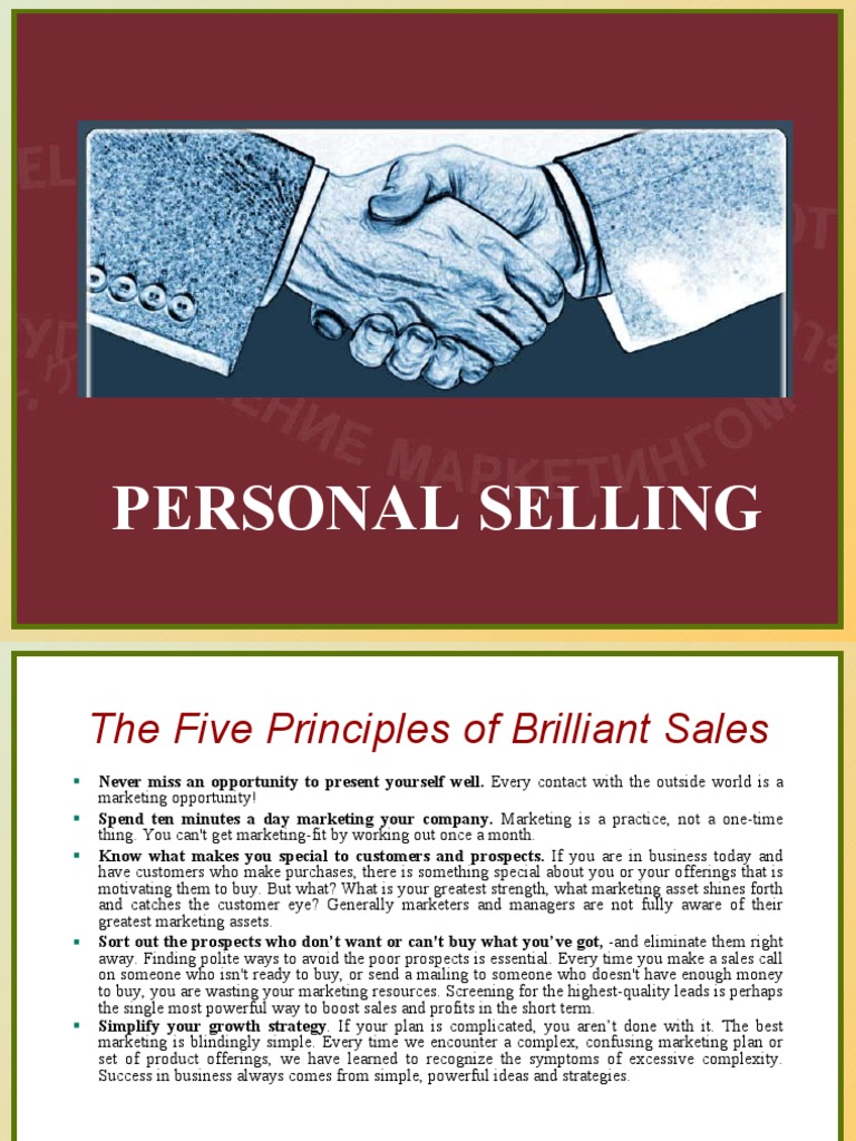 1. Personal Selling-Introduction | Sales | Marketing 1. Personal Selling-Introduction | Sales | Marketing