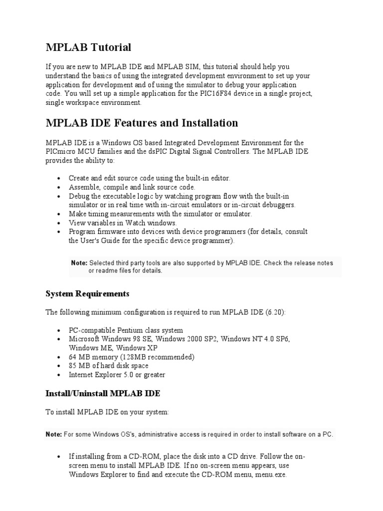 Mplab Tutorial V662 Pdf Integrated Development Environment