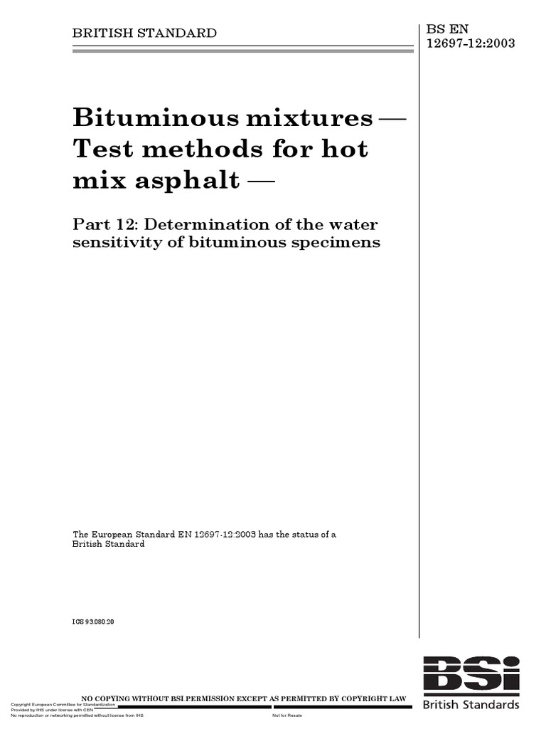 En-12697-12-2003-Bituminous Mixtures Test Methods For Hot Mix Asphalt ...