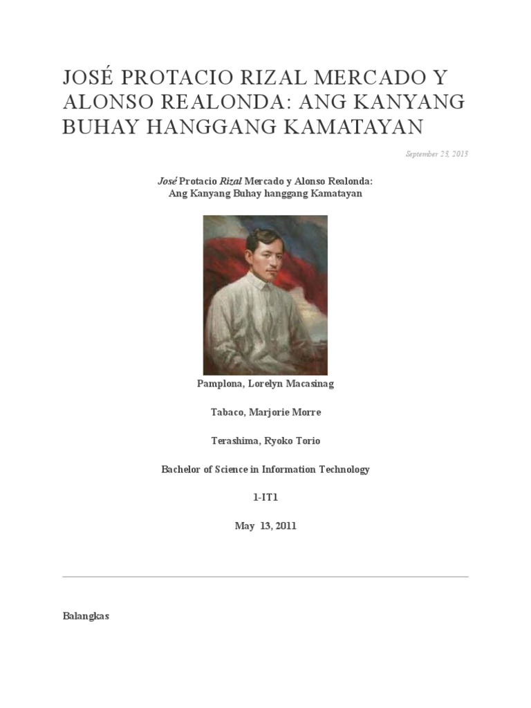 José Protacio Rizal Mercado y Alonso Realonda | PDF