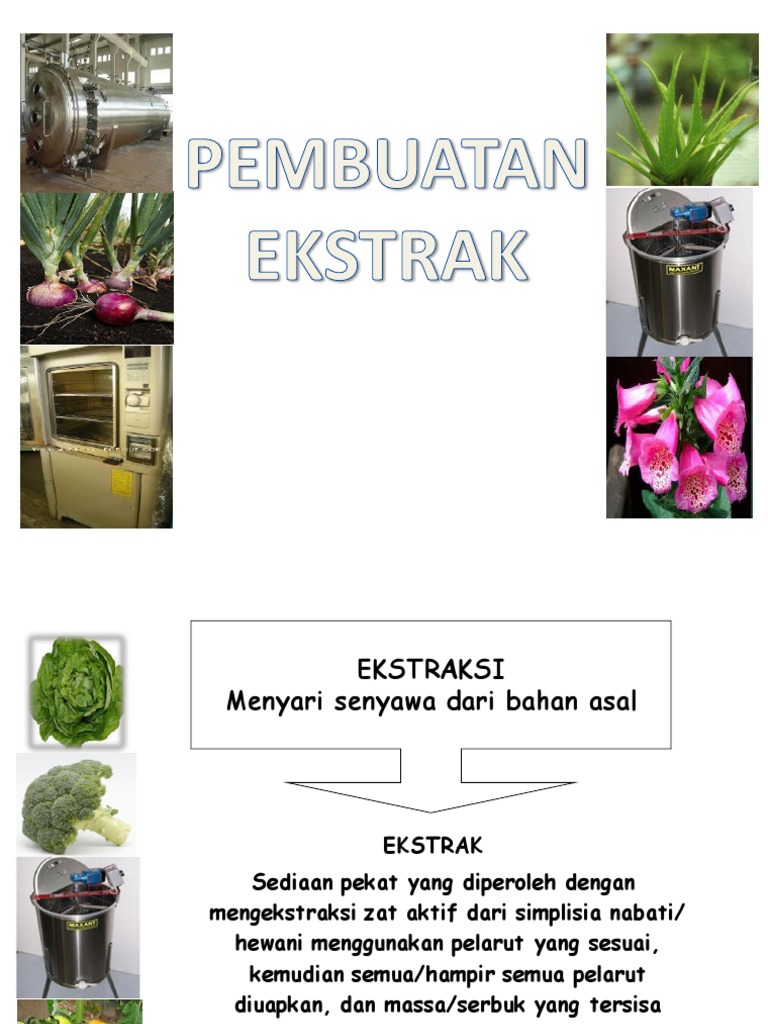 Proses dan Metode Ekstraksi Tumbuhan | PDF | Memasak, Makanan, & Anggur