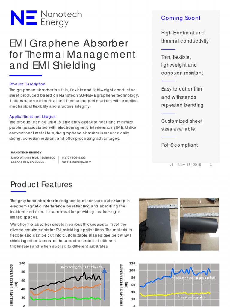 EMI Graphene Absorber: For Thermal Management and EMI Shielding | PDF ...