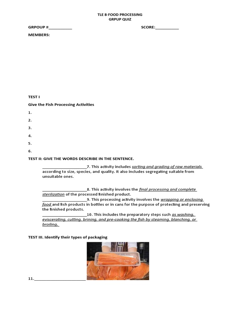 Give The Fish Processing Activities | PDF | Polyethylene | Building Engineering