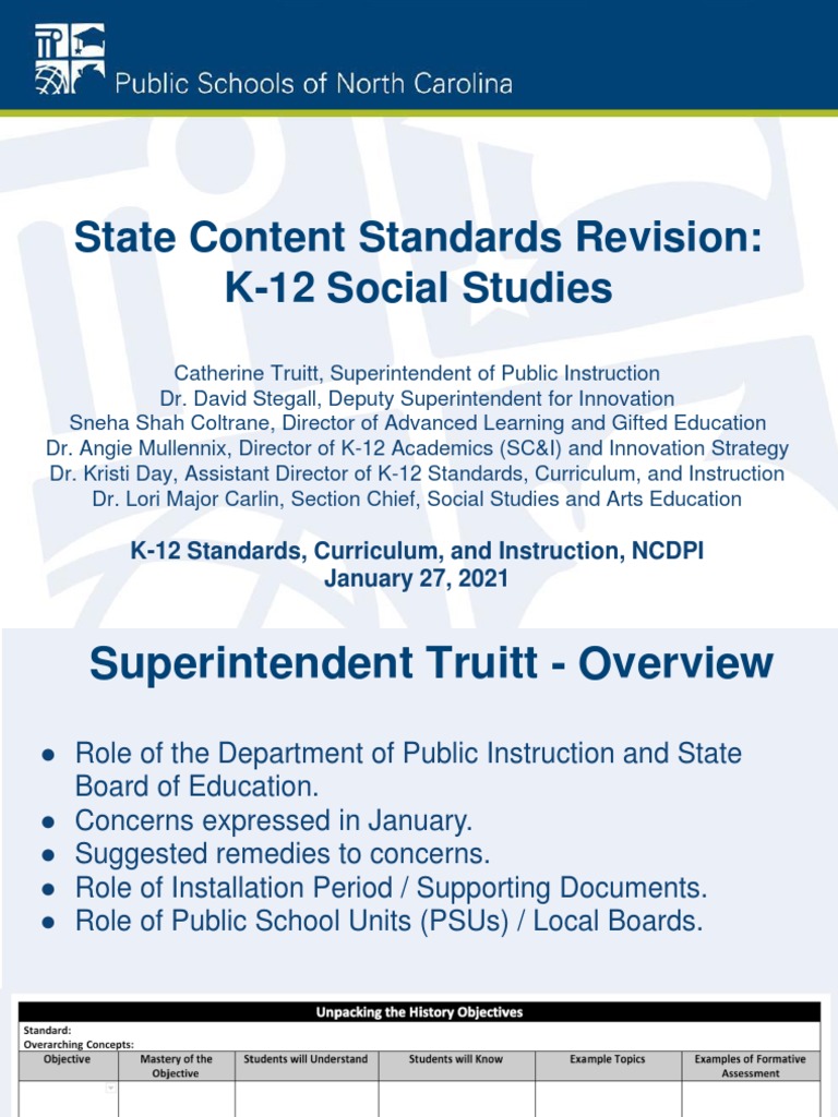 Changes To Draft NC Social Studies Standards | Download Free PDF ...