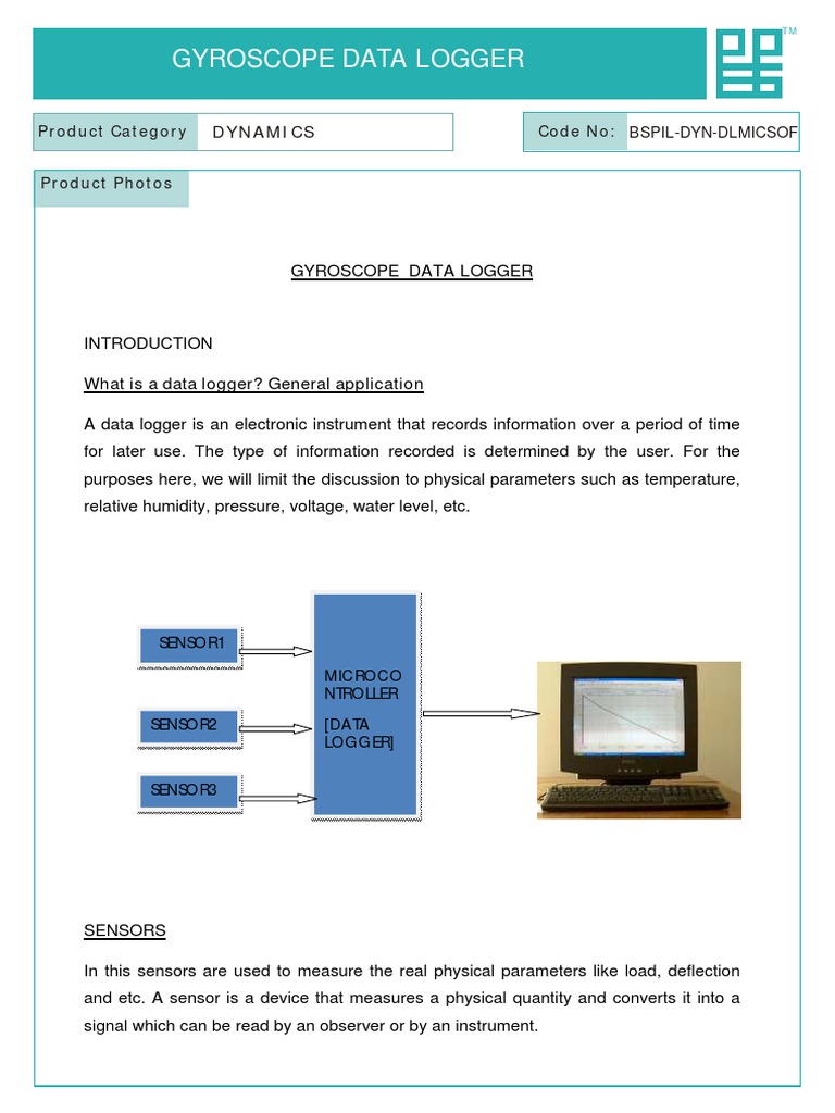 Gyroscope Data Logger: Dynamics | PDF | Sensor | Manufactured Goods