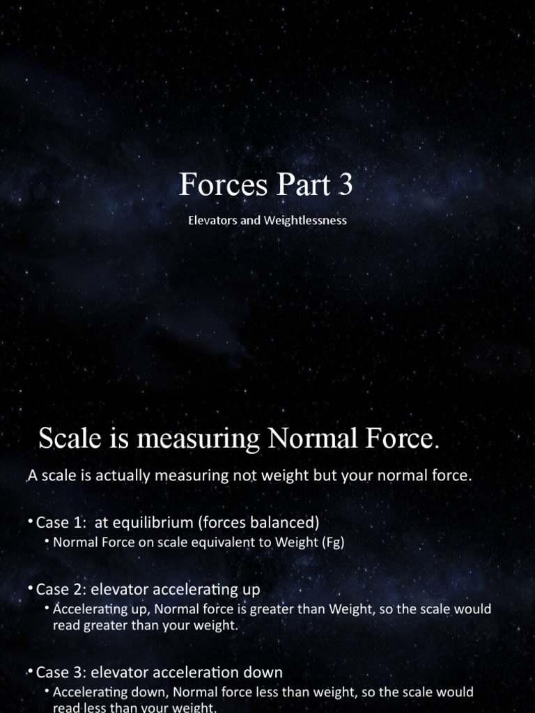 Forces Part 3: Elevators and Weightlessness | PDF | Science ...