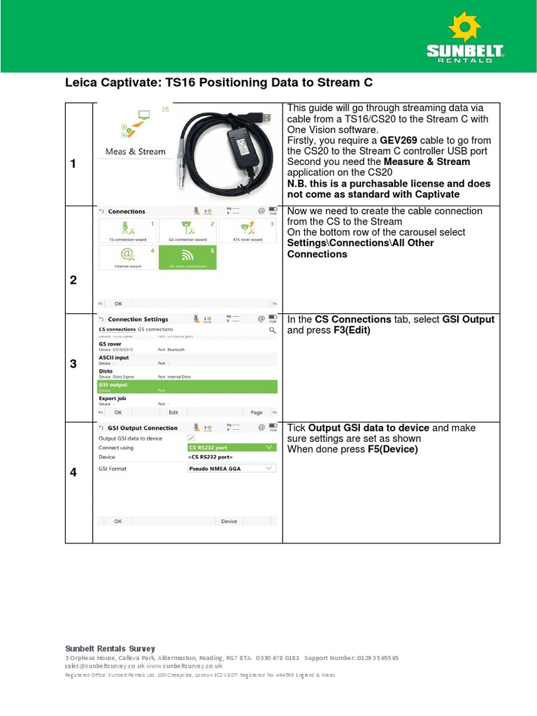 Sunbelt Quick Guide - Stream C Positioning Data From TS16 | PDF | Computer Science | Software