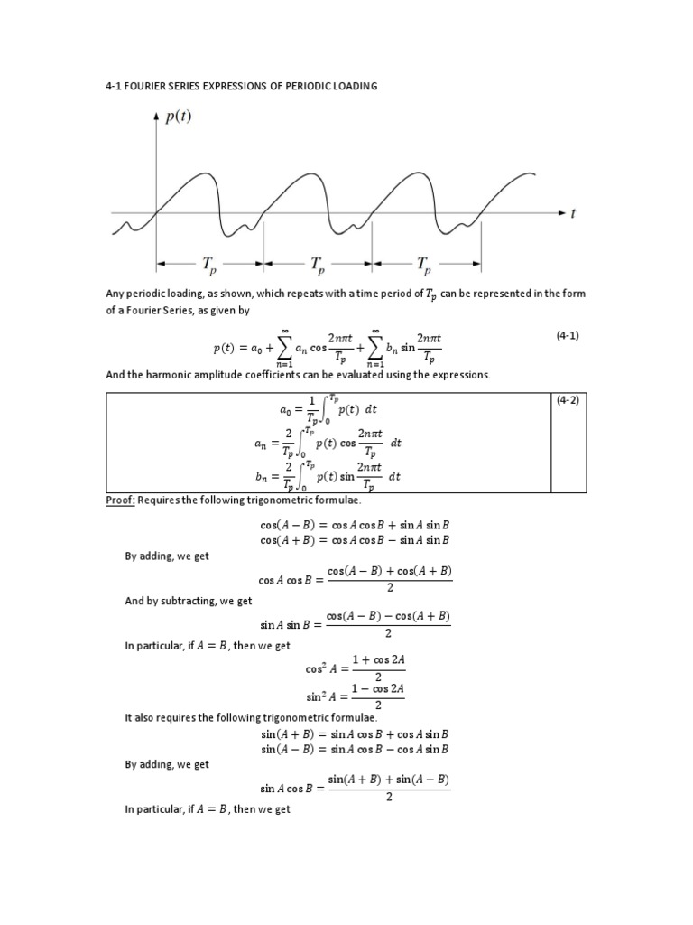 Fourier Series Representation of A Periodic Loading | PDF | Sine ...