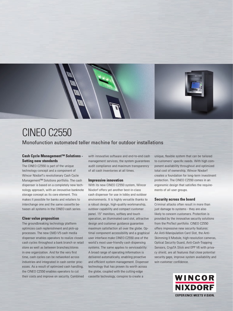 CINEO C2550 - Englisch - 20110308 | PDF | Automated Teller Machine | Cash