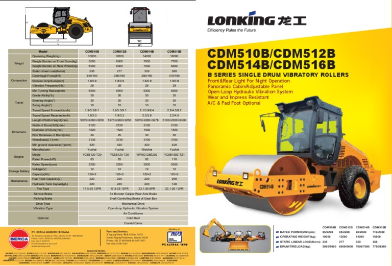 Compactor Lonking CDM510B, 512, B514, B516B | PDF | Brake | Axle