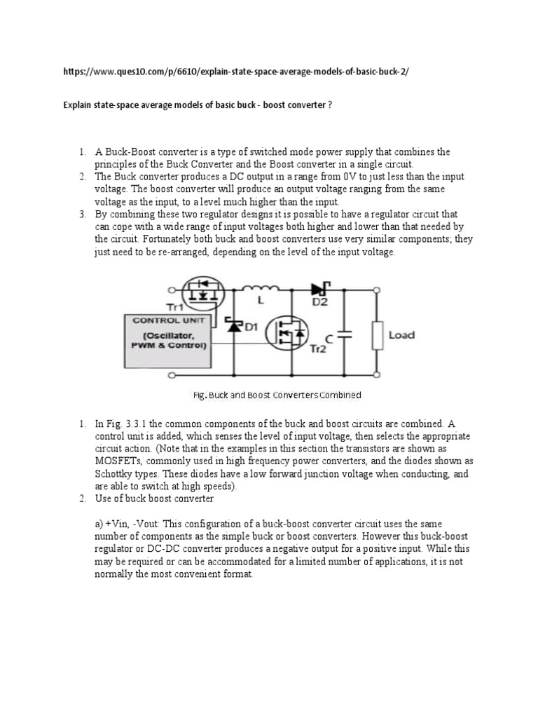 State Space Modeling of Buck Boost Converter | PDF | Power Electronics ...