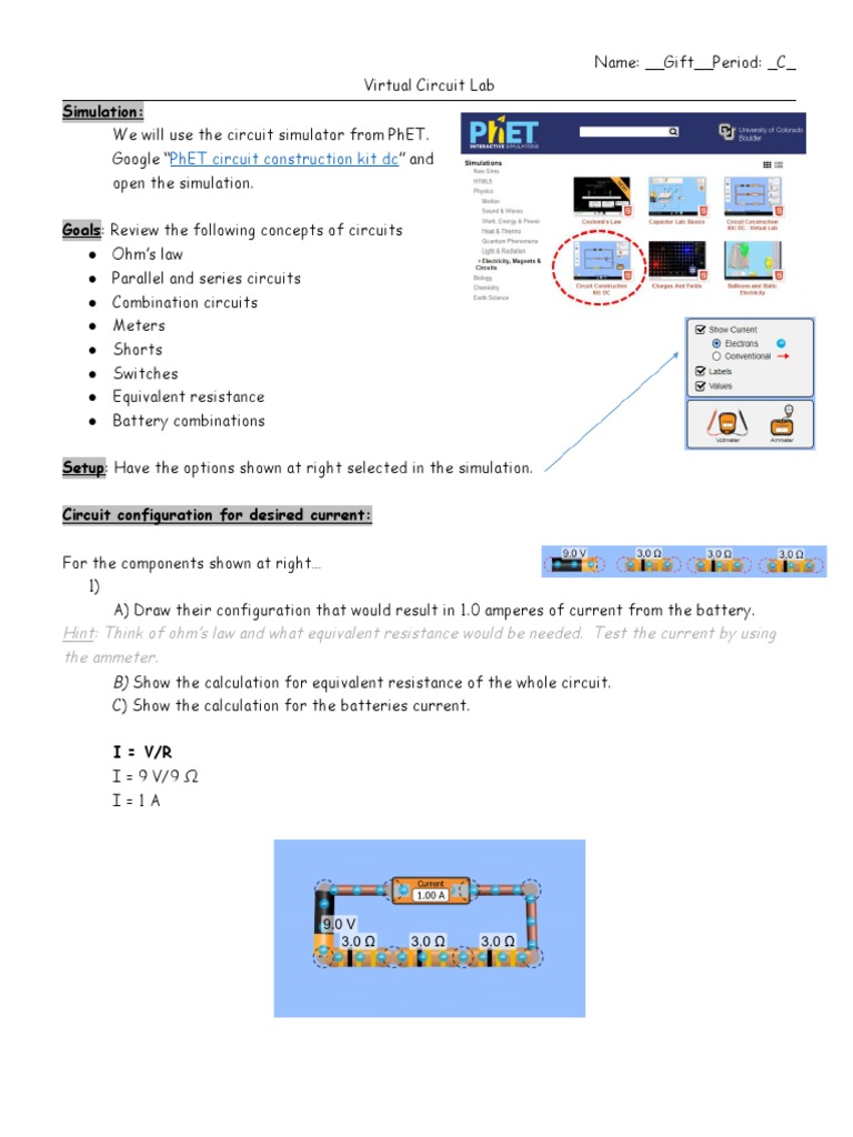Circuit Analysis with PhET Simulation | PDF | Series And Parallel ...