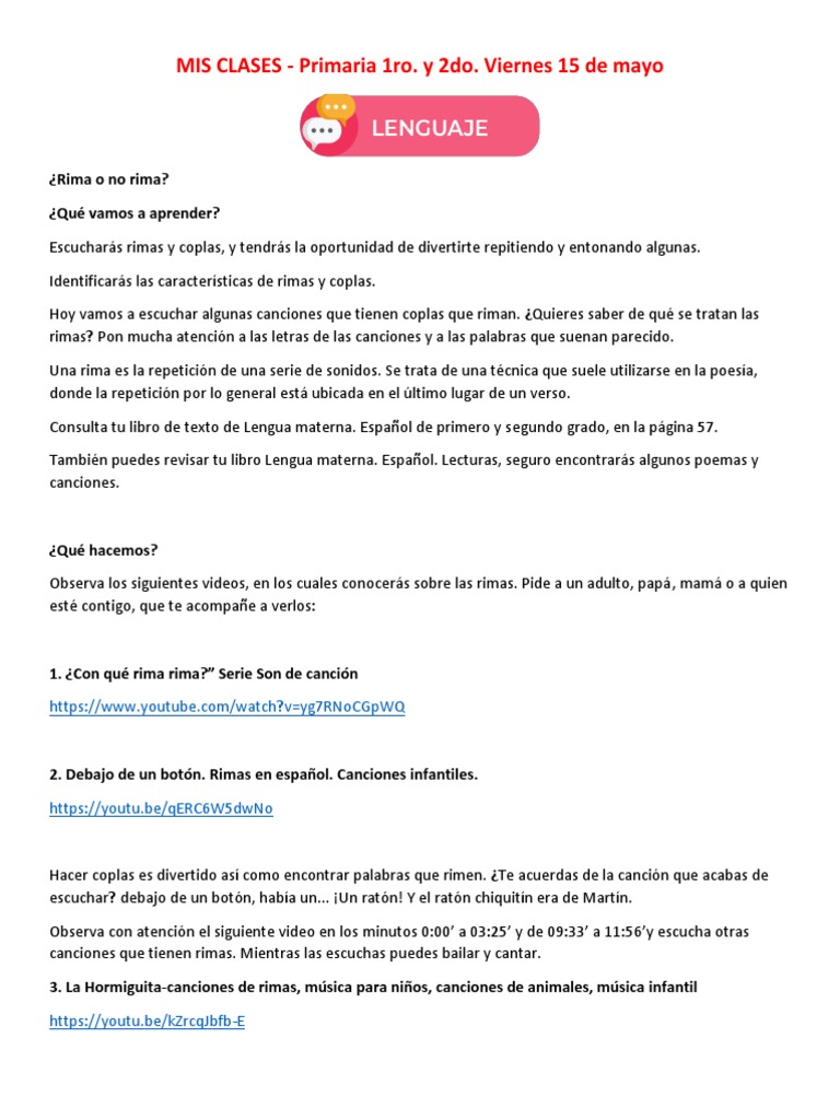 Preguntas Primero y Segundo 15 Mayo Aprende en Casa | PDF | Artes del ...