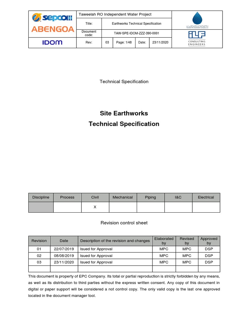Earthworks Technical Specification | PDF | Specification (Technical ...