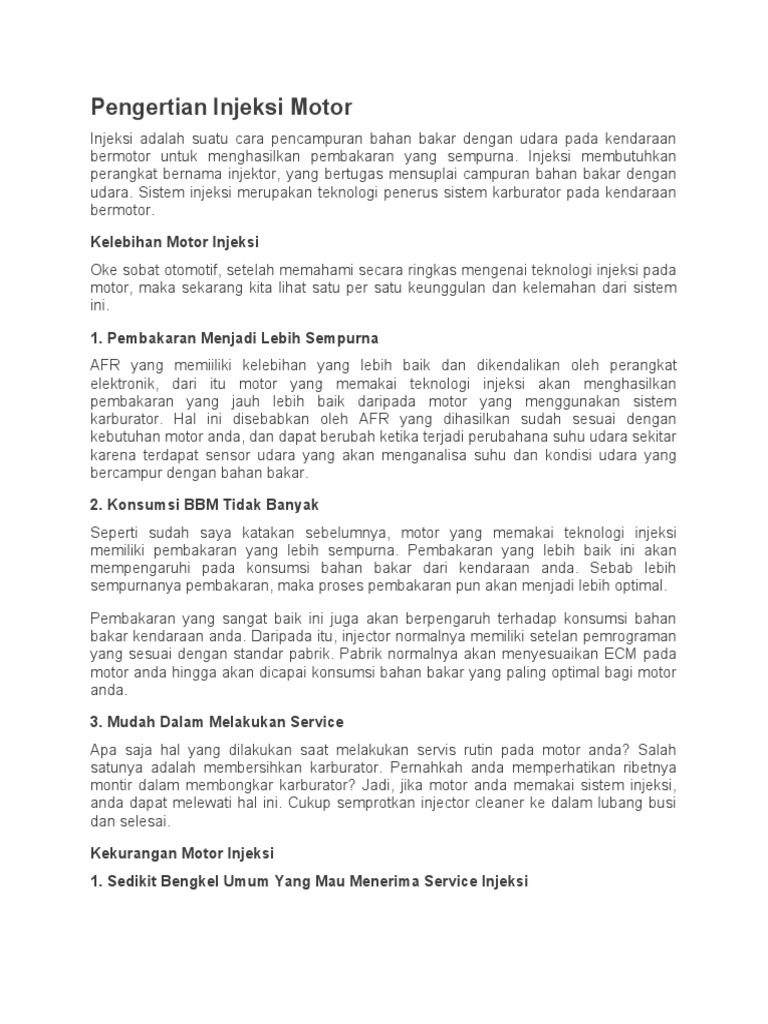 MODUL Injeksi Motor | PDF