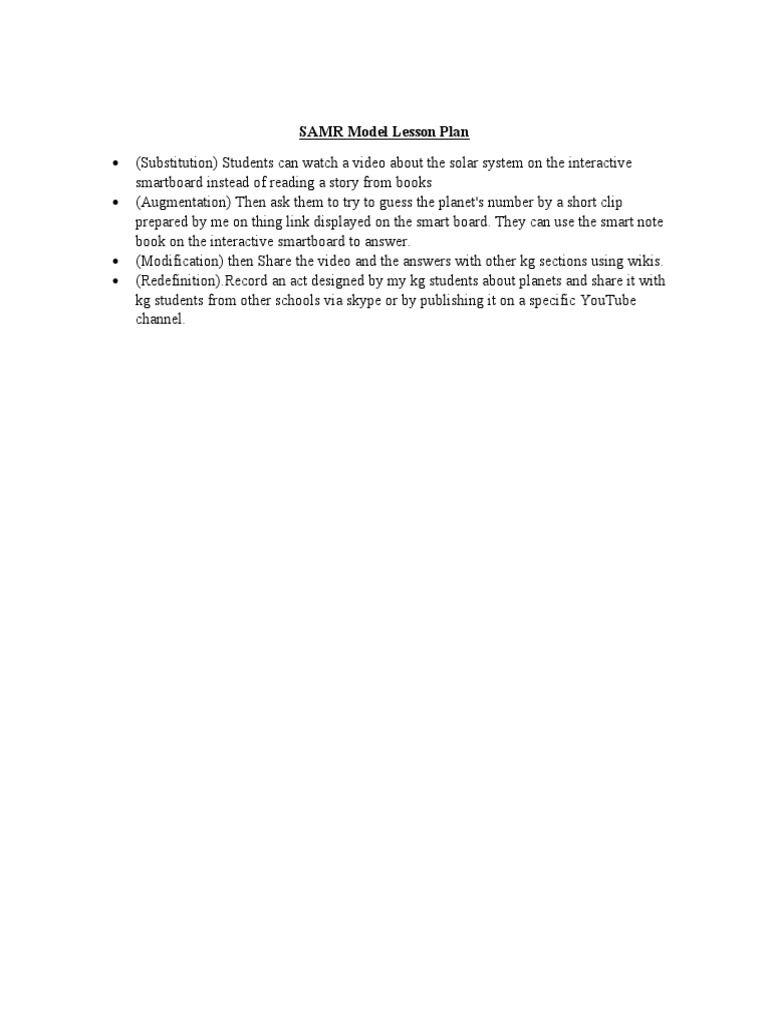 Tpack Model and Samr Lesson Plan | PDF