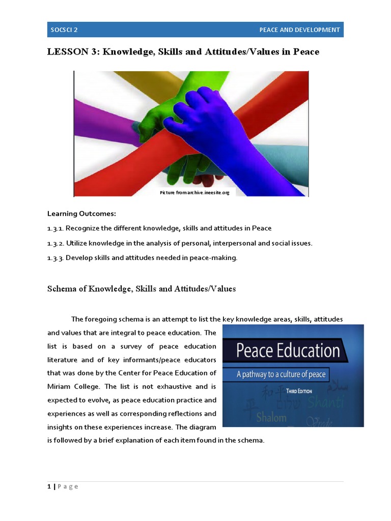 Chapter 1 - Lesson 3 (Text) | PDF | Nonviolence | Peace