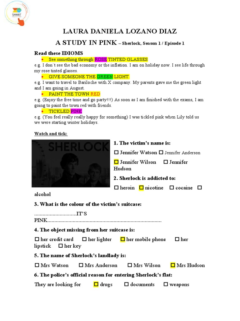 A Study in Pink: Unraveling the Mystery of the Woman in Pink | PDF ...