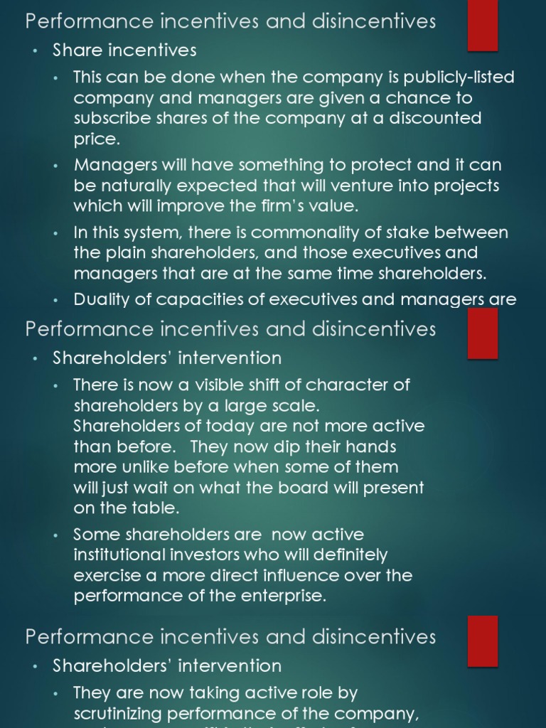 Module 1.3 - Peformance Incentives and Disincentives | PDF | Takeover ...