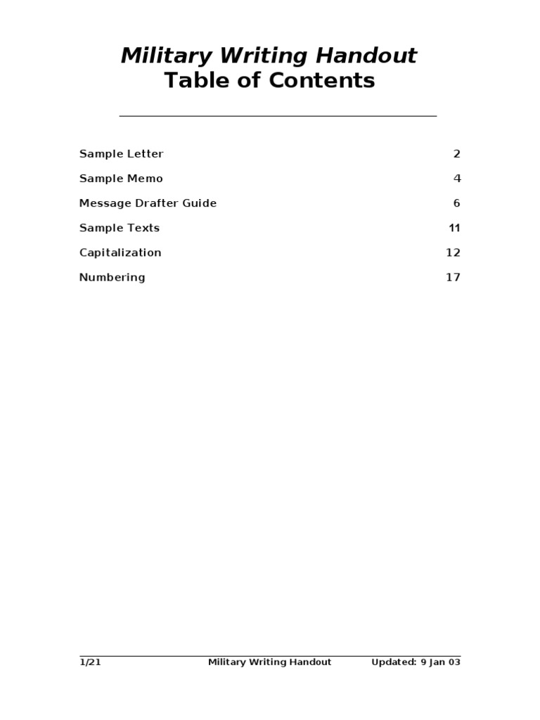 Military Writing Handout | Download Free PDF | Acronym | Letter Case