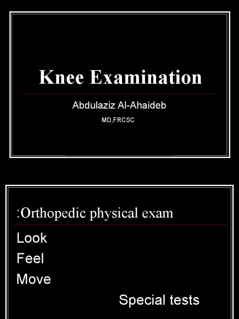 3-Knee Examination | PDF