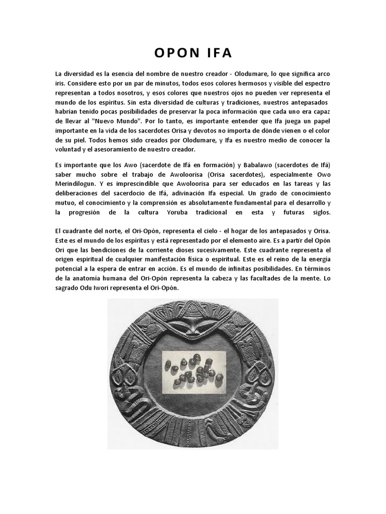 Opon Ifa Vision Metafisica de Los Odus de Ifa | Descargar gratis PDF ...