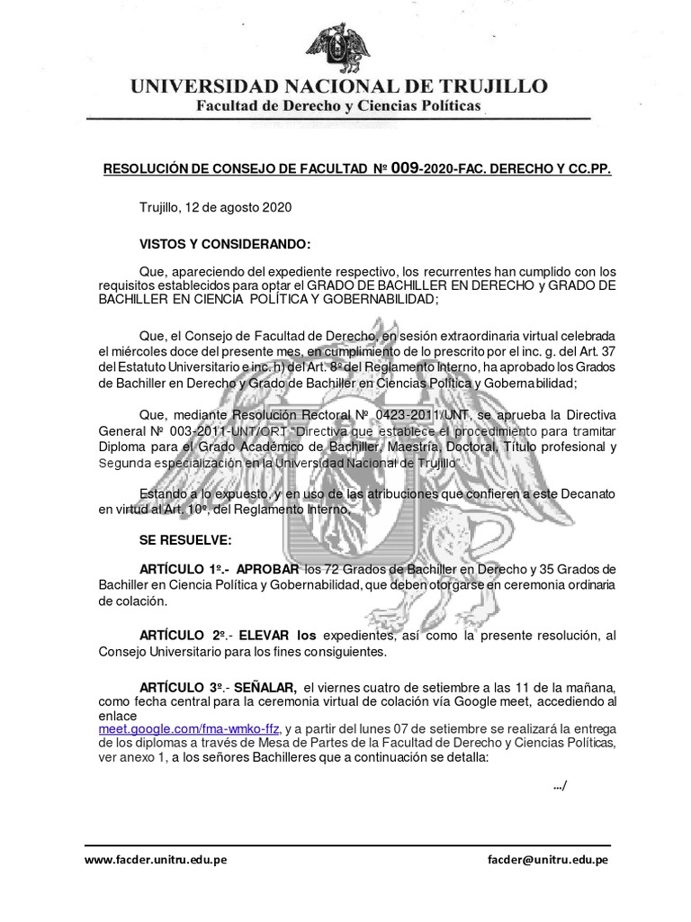 Resol Bachiller | PDF | Licenciatura | Títulos