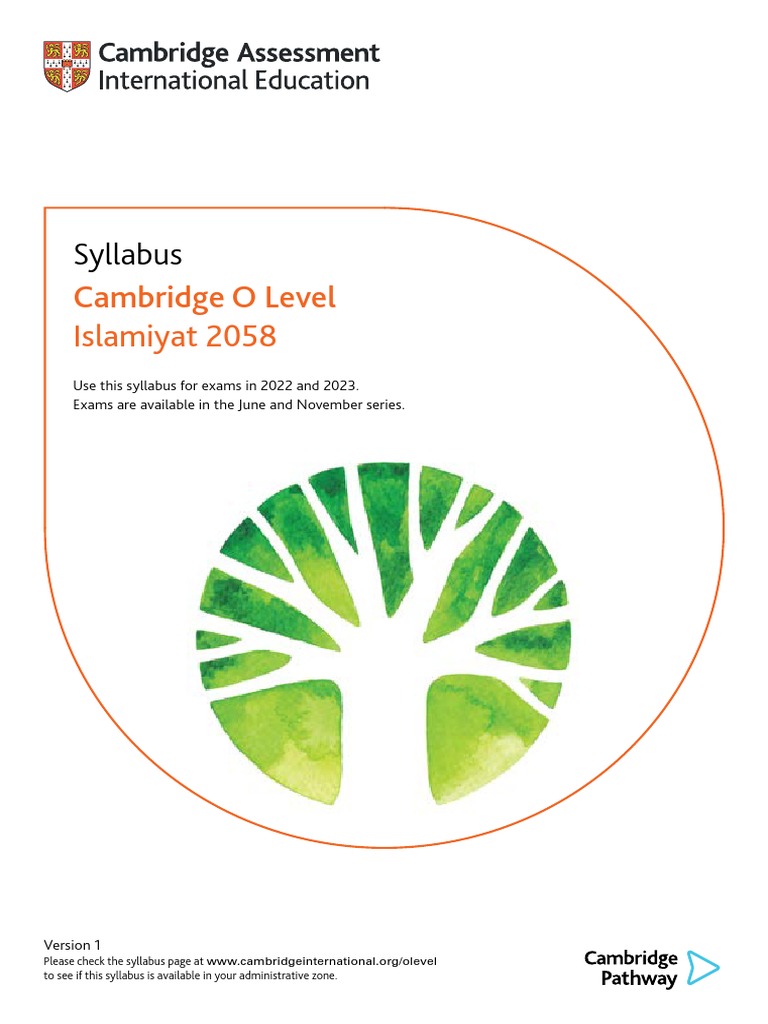Syllabus: Cambridge O Level Islamiyat 2058 | PDF