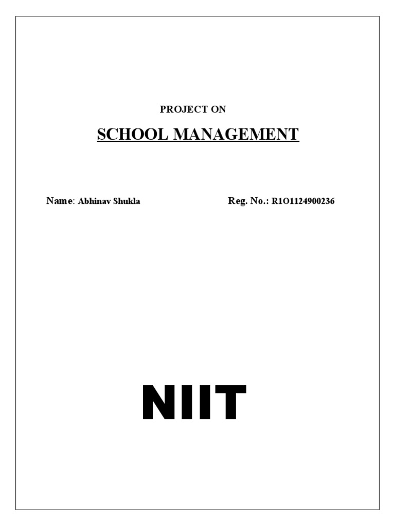 School Management Project Hard | PDF | User (Computing) | Input/Output