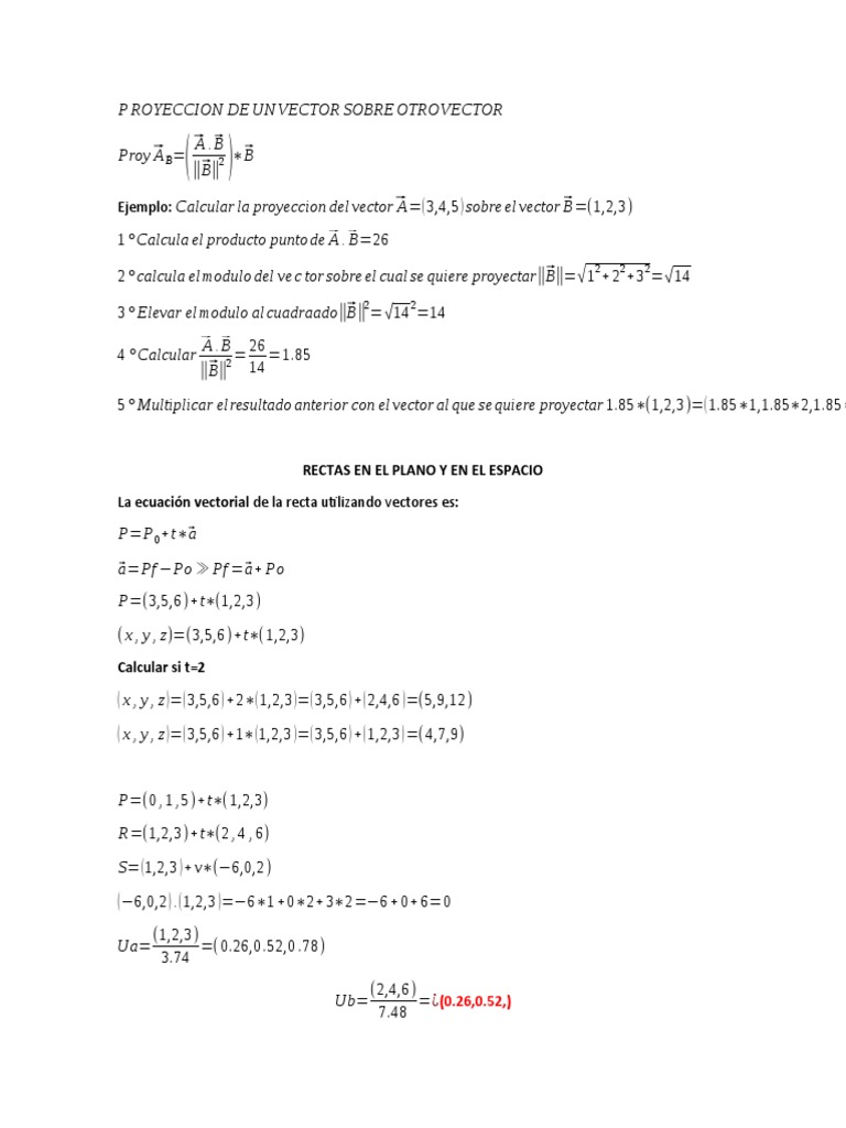 Proyección de Vectores en R3 | PDF | Vector Euclidiano | Geometria plana)