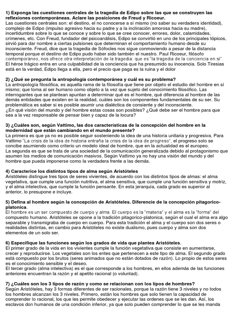 Cuestionario 3filo | PDF | Friedrich Nietzsche | Existencia