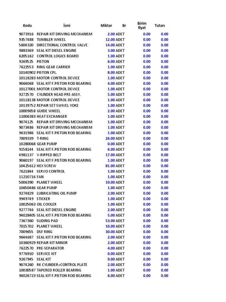 Liste Pats List | PDF | Piston | Electrical Connector