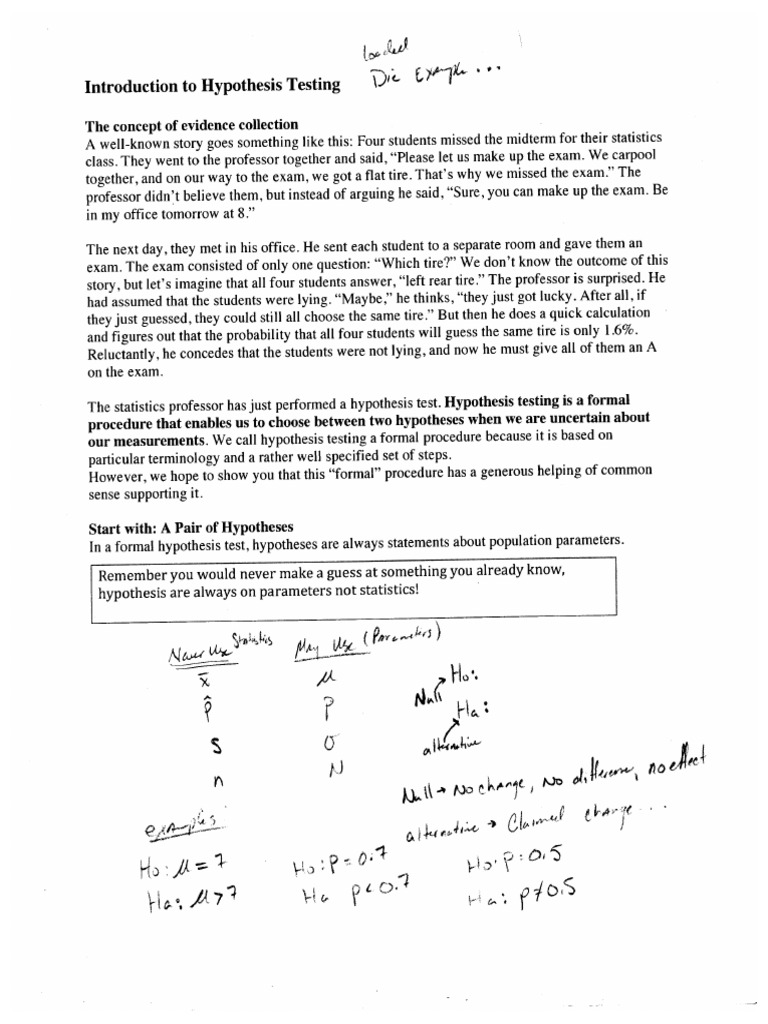 213 Introduction To Hypothesis Testing (Solved) | PDF