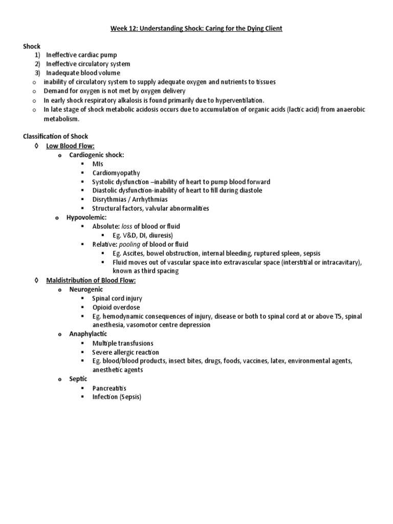 Stages of Shock | PDF | Shock (Circulatory) | Sepsis