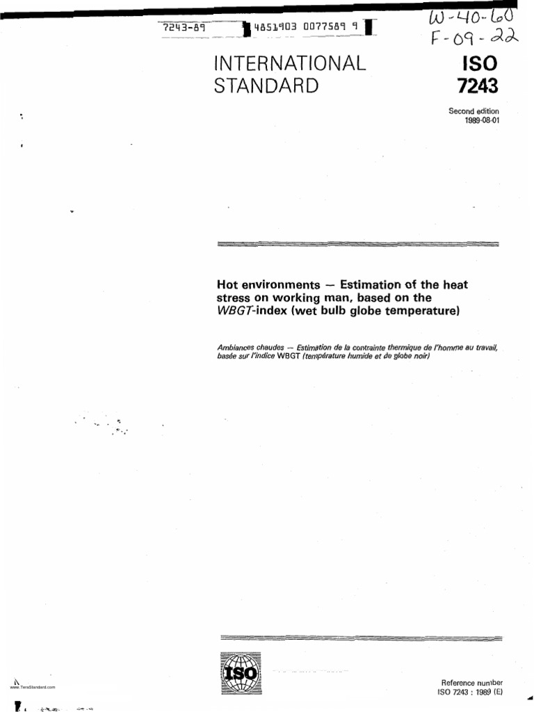 استاندارد Wbgt Iso 7243 | PDF | International Organization For ...