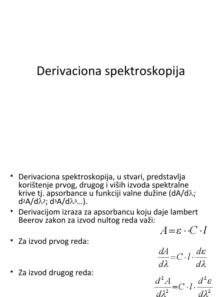 Derivaciona Spektroskopija | PDF