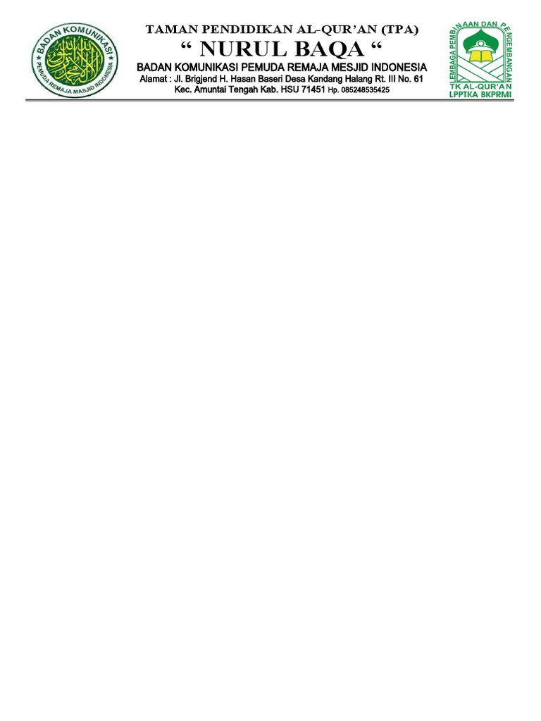 Contoh Kop Surat Bkprmi Amuntai Tengah | PDF | Pengembangan Diri ...