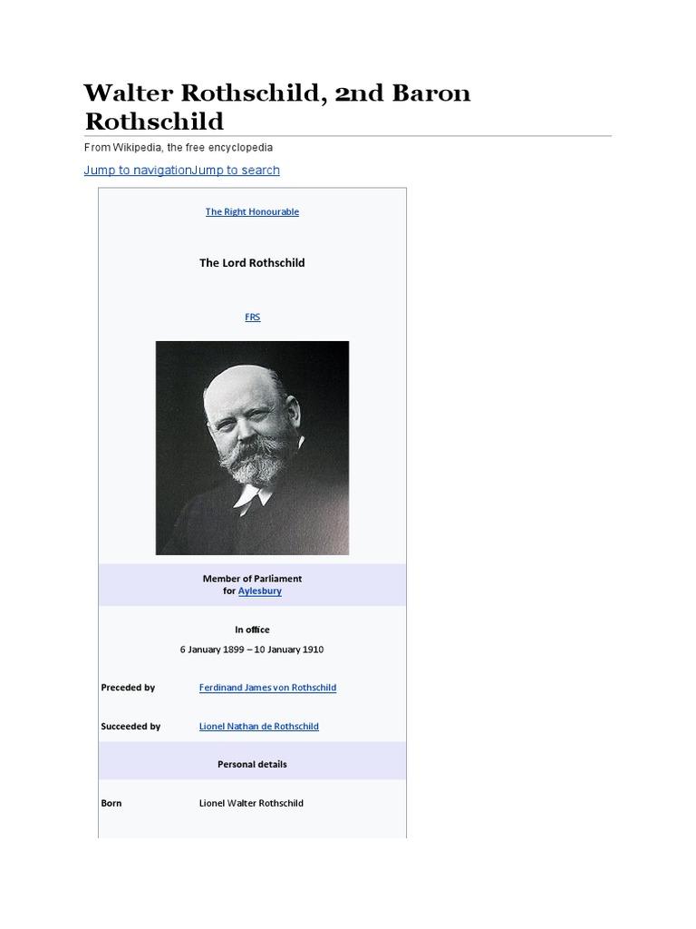 Walter Rothschild, 2nd Baron Rothschild | PDF | Travel | Classics