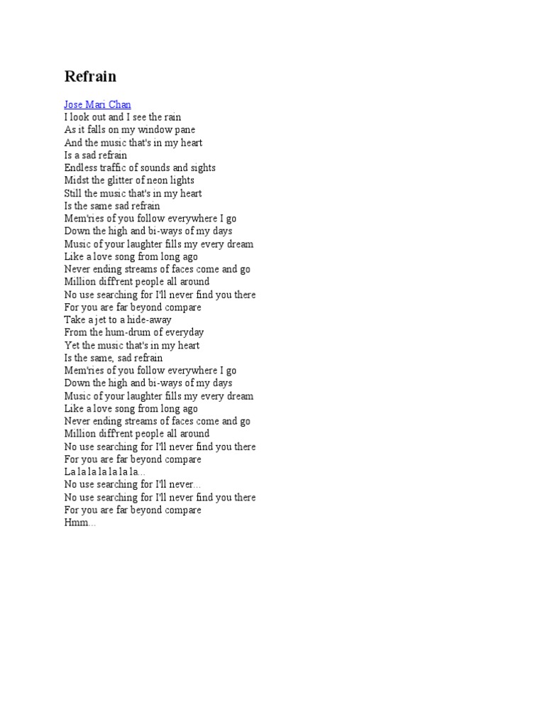 Refrain: Jose Mari Chan | PDF | Poetry