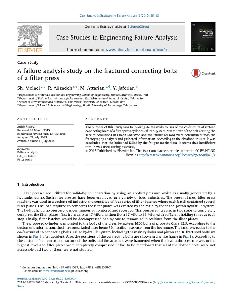 Case Study of Bolt Failure | PDF | Fracture | Fatigue (Material)