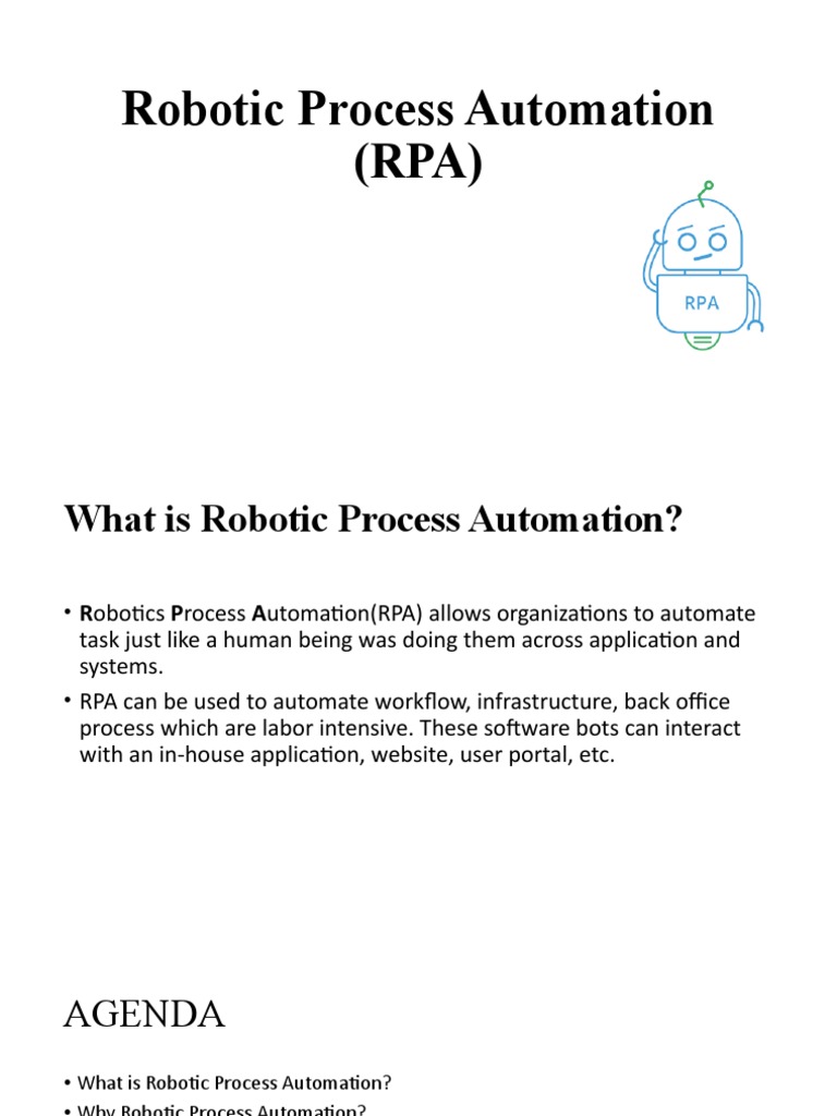Robotic Process Automation (RPA) | PDF | Automation | Robotics